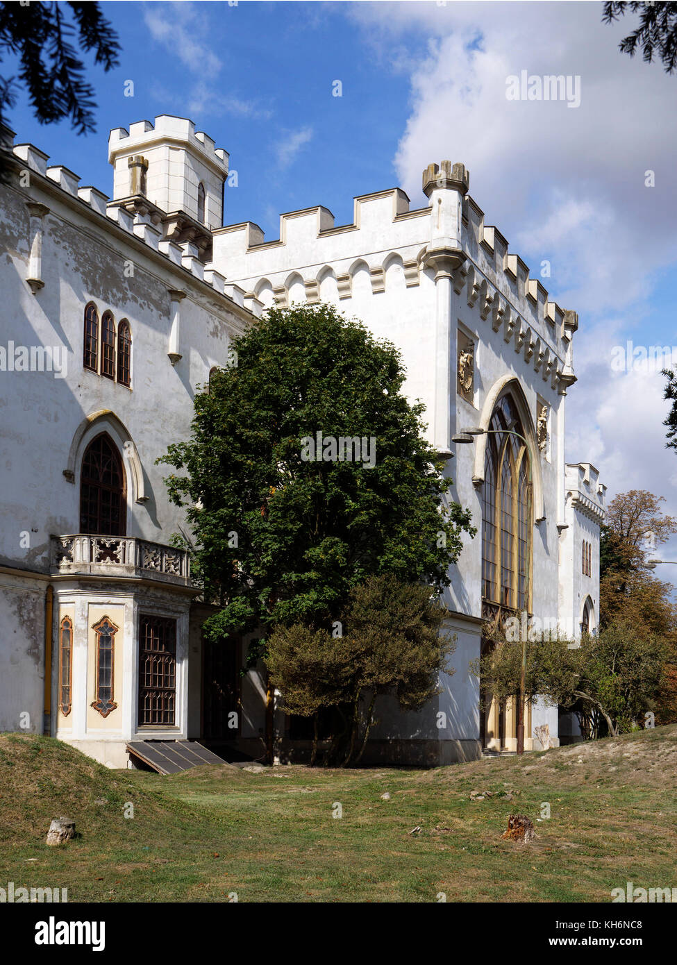 NeoGothic Tudor castle Ruskovsky Kastiel in Bratislava-Rusovce ...