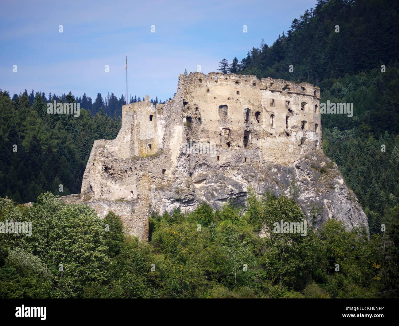 Ruins of castle Hrad Lkava, Zilinsky kraj, Slovakia, Europe Stock Photo ...