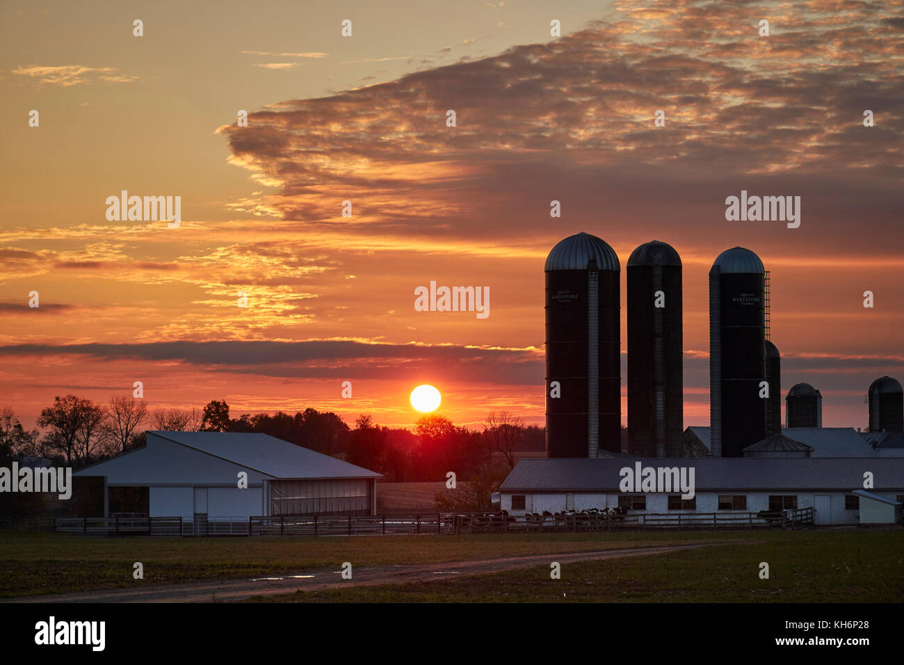 American farm sunset hi-res stock photography and images - Alamy