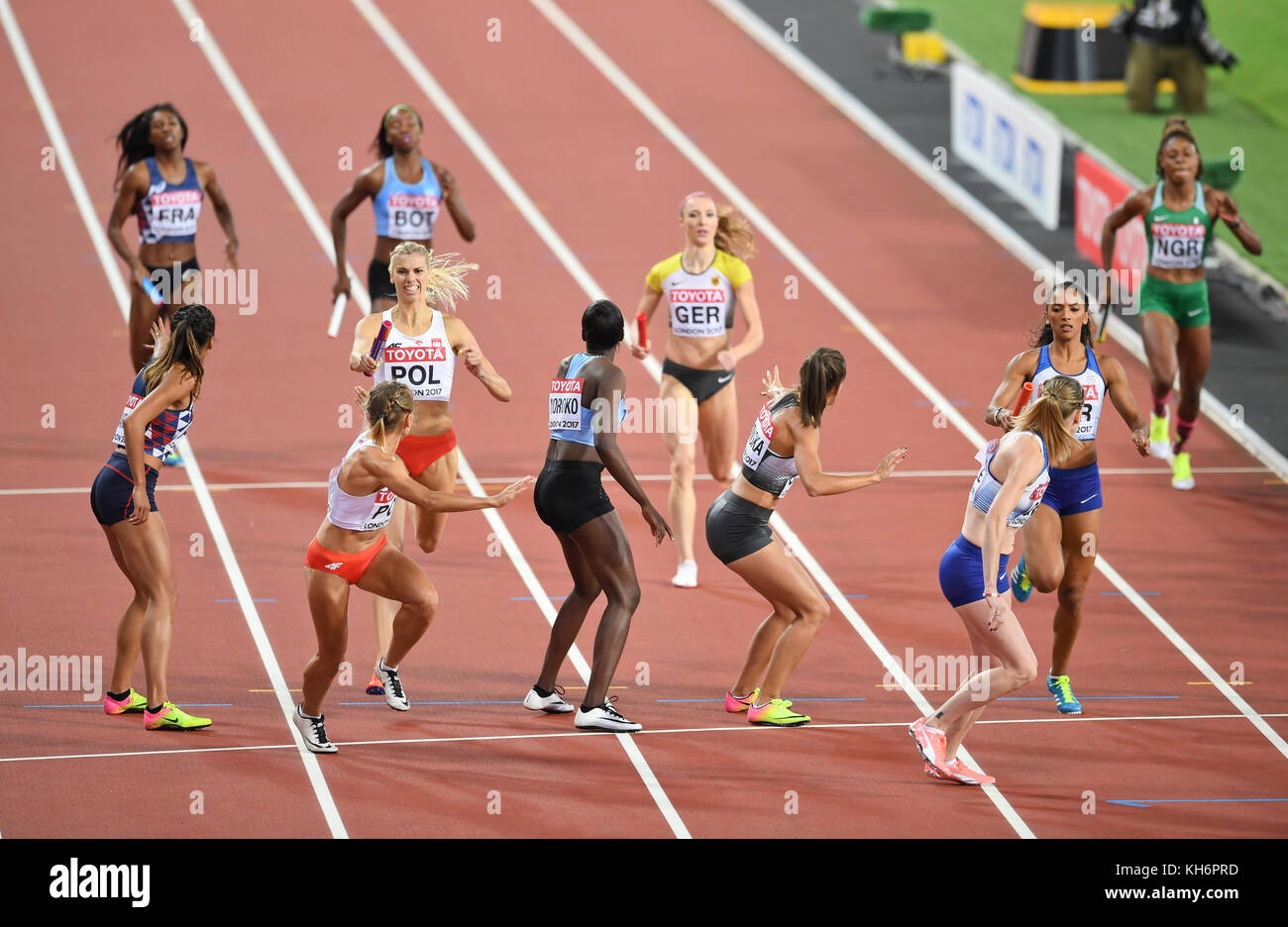 4x400 relay women - IAAF World Championships - London 2017 Stock Photo ...