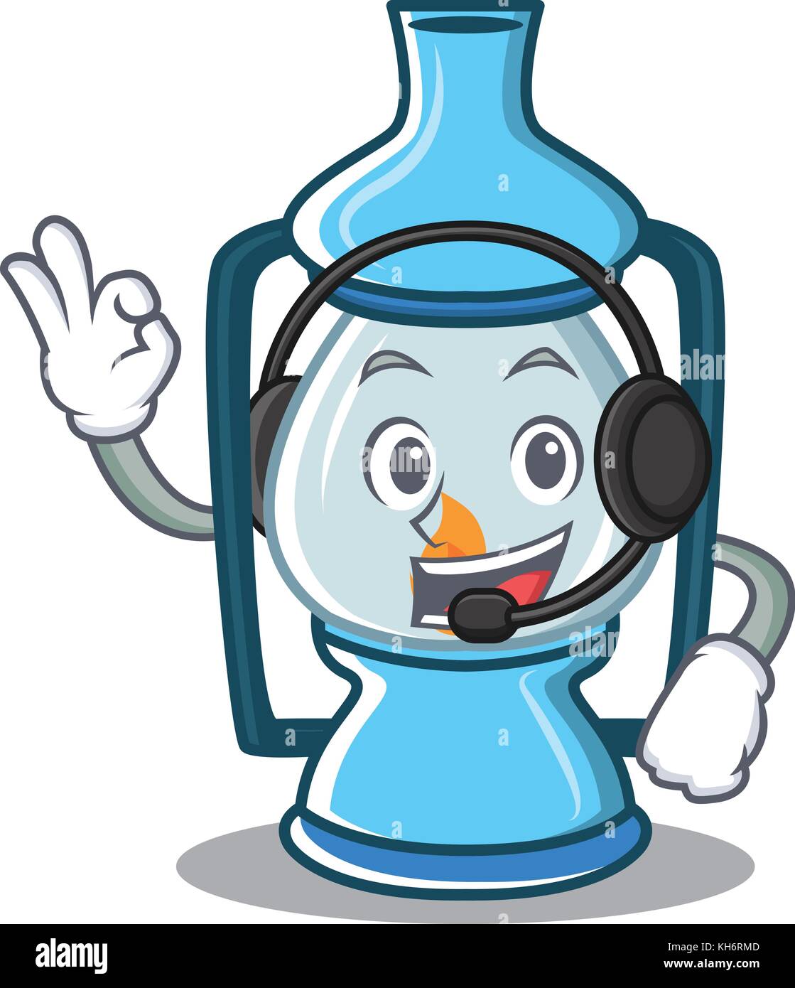 With headphone lantern character cartoon style Stock Vector Image & Art ...