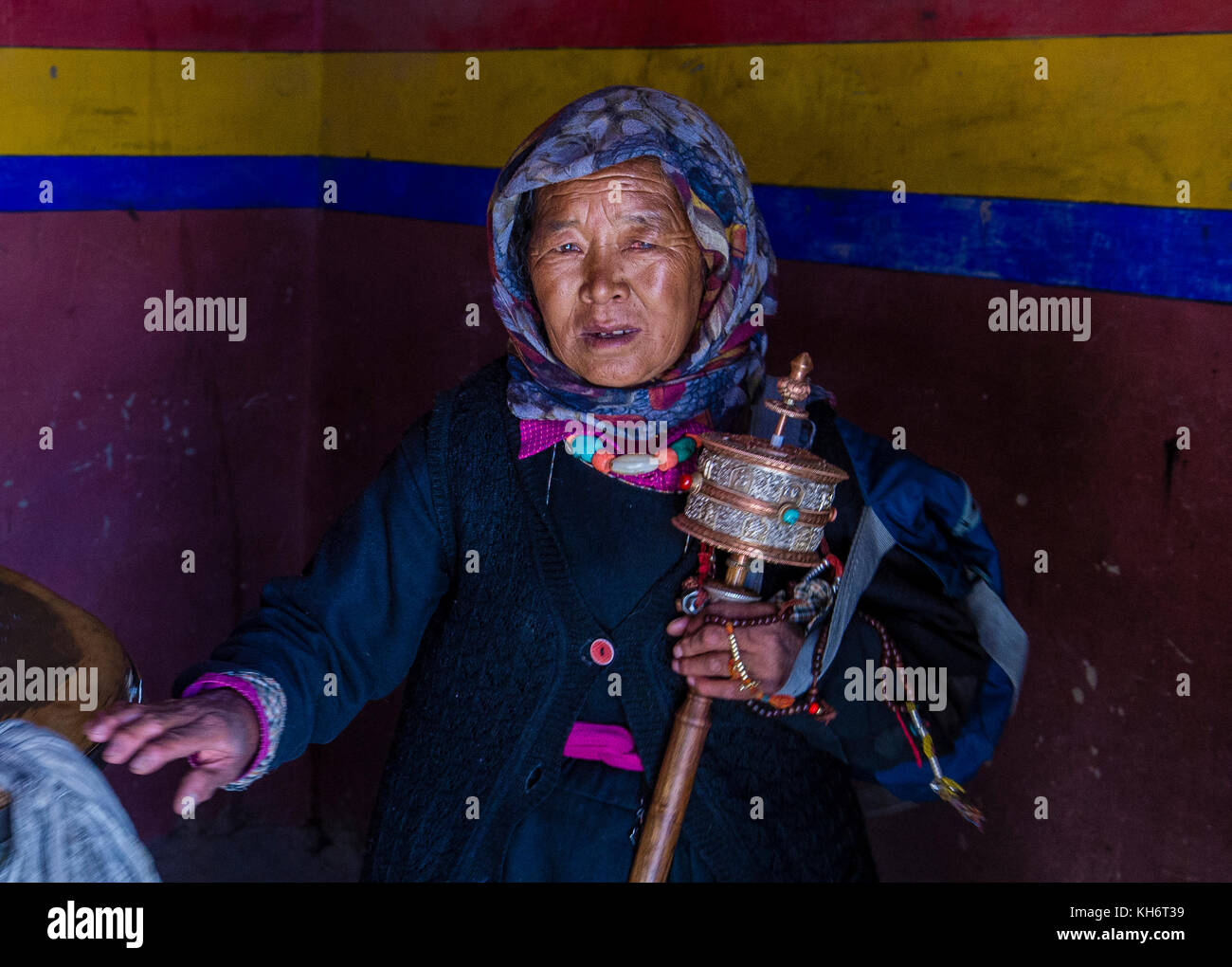 Portraite of Ladakhi woman during the Ladakh Festival in Leh India ...