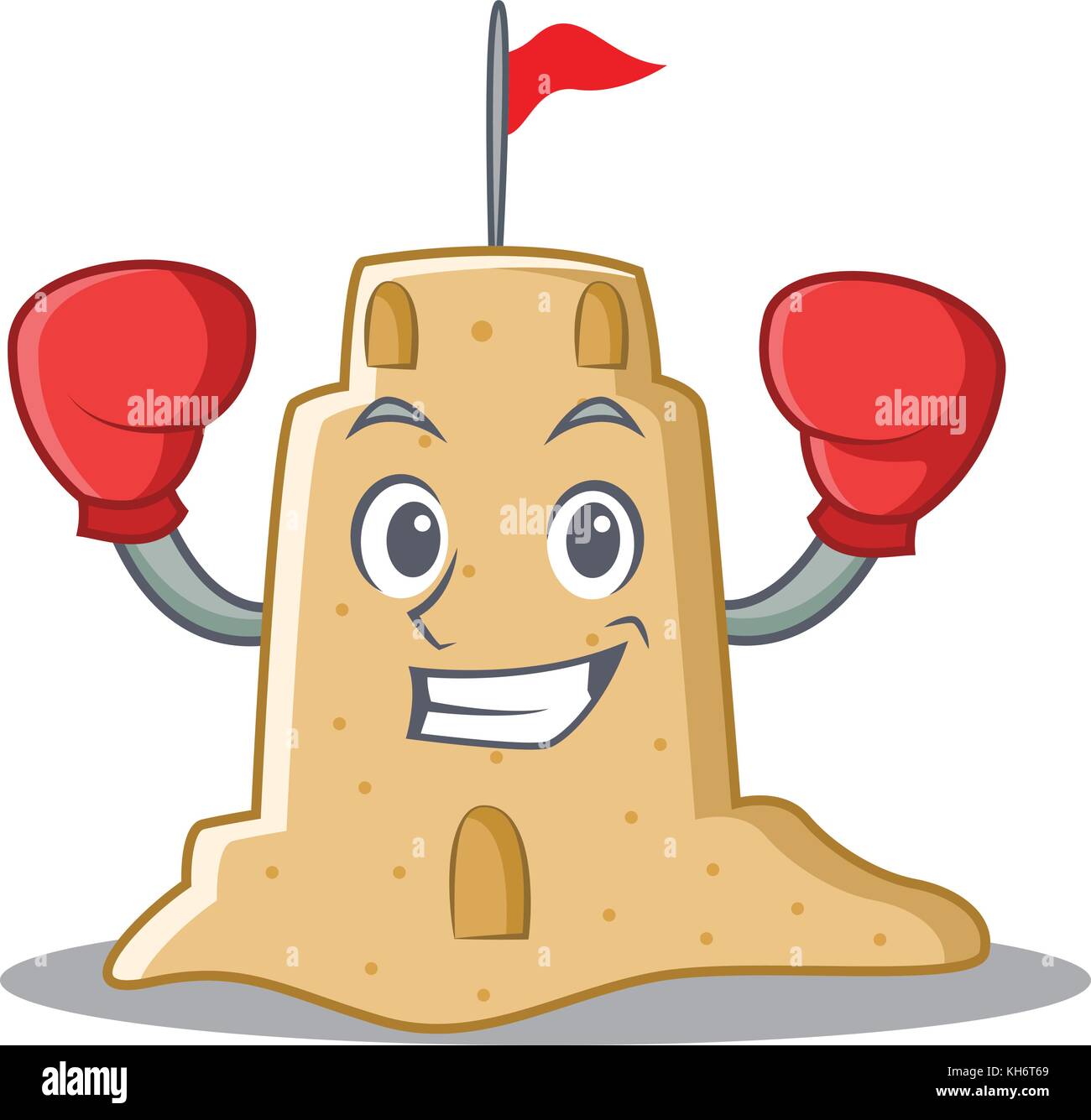 Boxing sandcastle character cartoon style Stock Vector Image & Art - Alamy