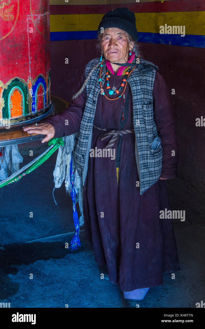 Portraite of Ladakhi woman during the Ladakh Festival in Leh India ...