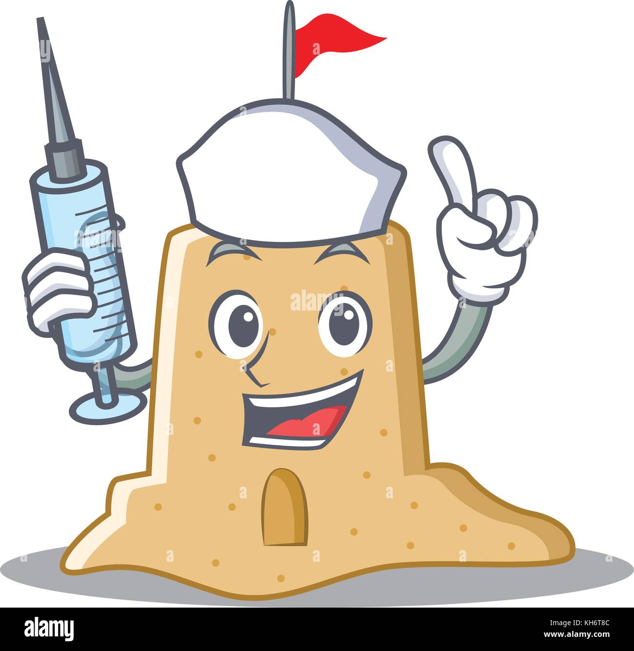 Nurse sandcastle character cartoon style Stock Vector Image & Art - Alamy