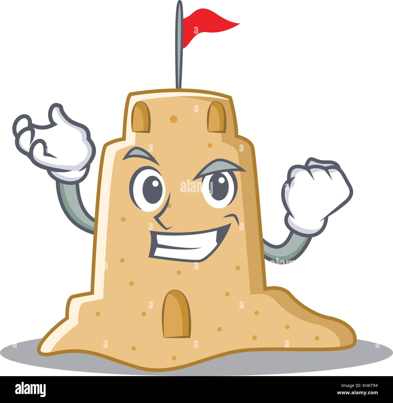 Successful sandcastle character cartoon style Stock Vector Image & Art ...