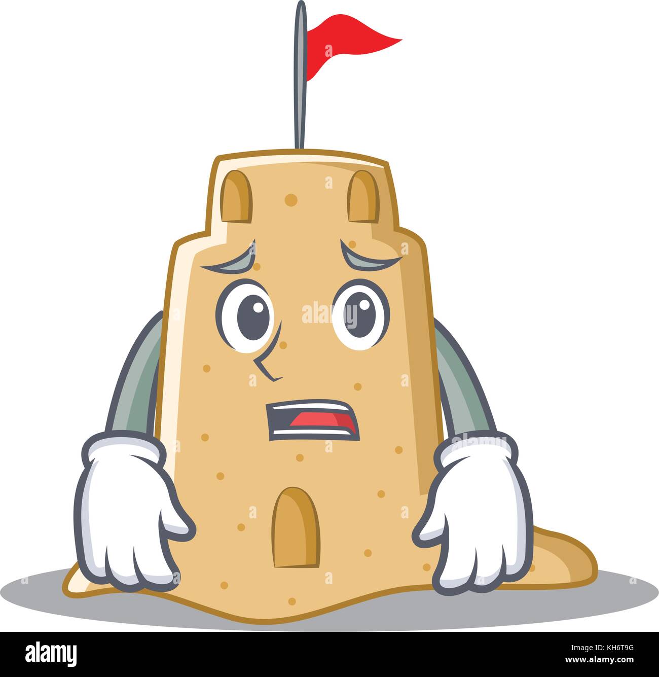 Afraid sandcastle character cartoon style Stock Vector Image & Art - Alamy