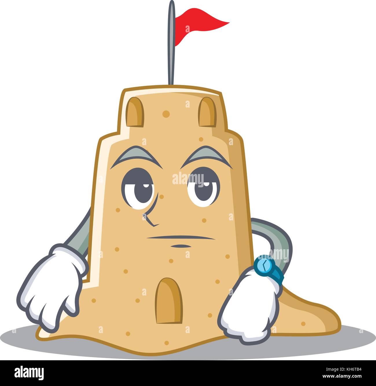 Waiting sandcastle character cartoon style Stock Vector Image & Art - Alamy