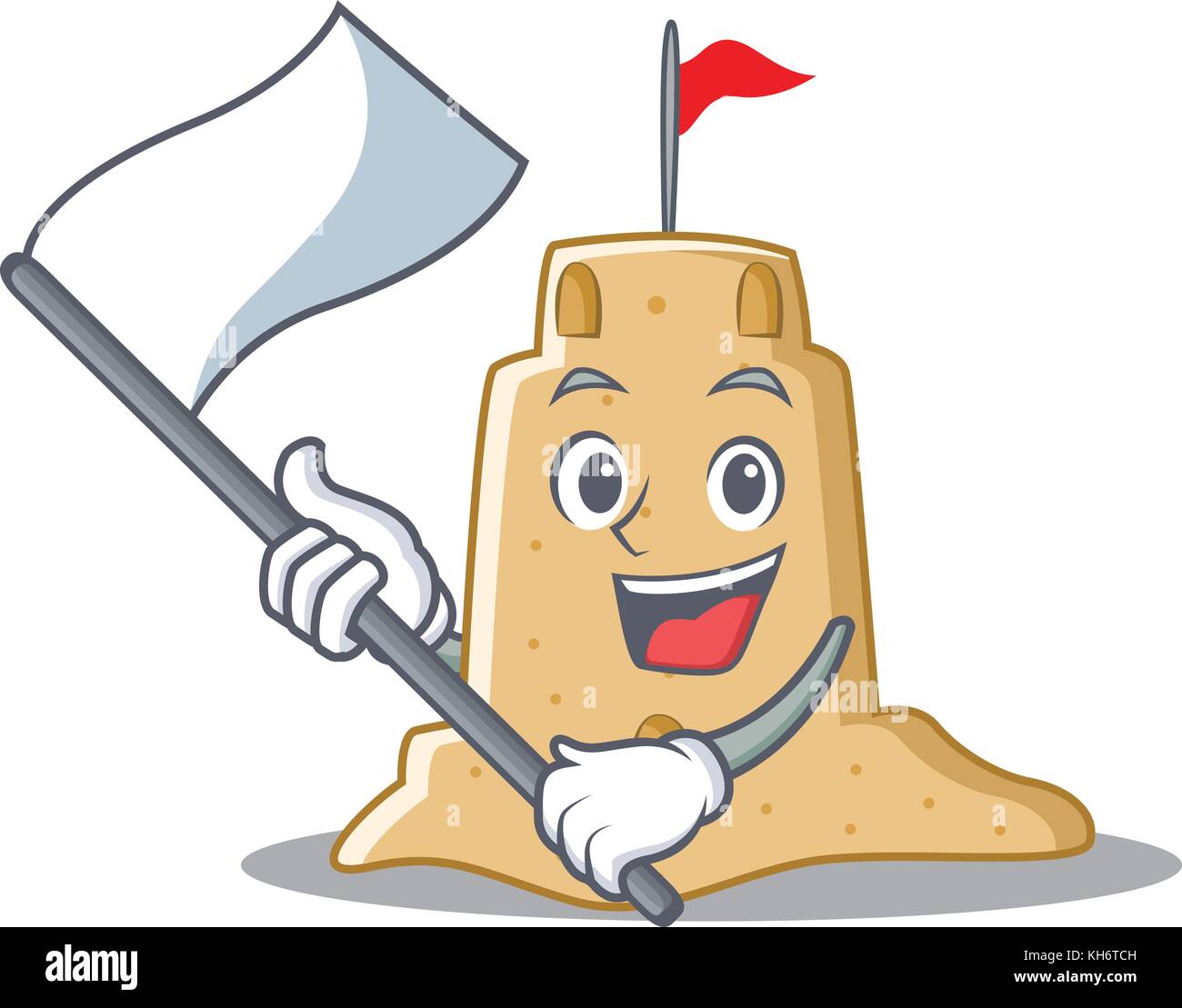 With flag sandcastle character cartoon style Stock Vector Image & Art ...