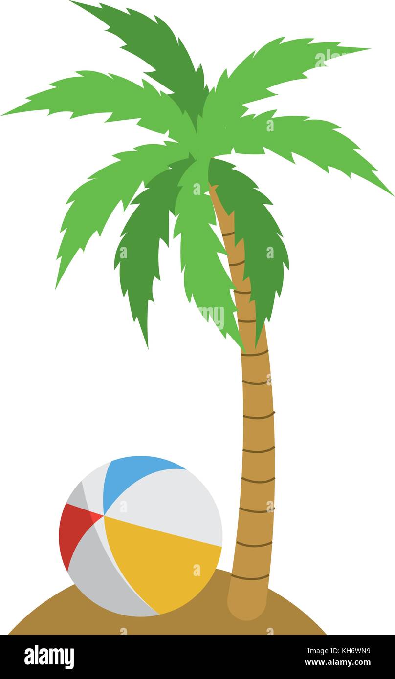 Palm tree of nature plant and summer theme Isolated design Vector ...