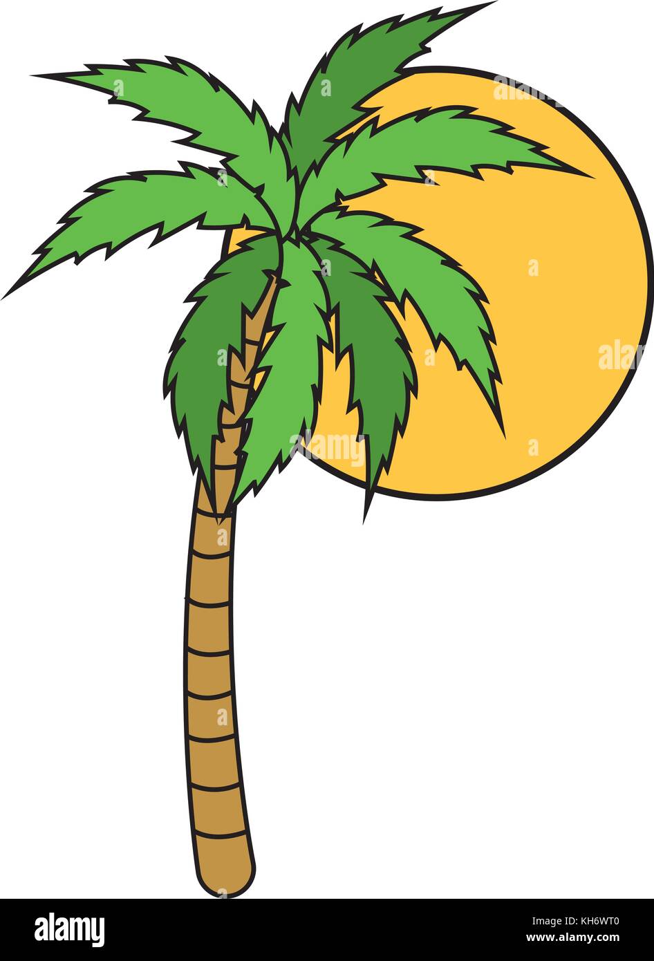 Palm tree of nature plant and summer theme Isolated design Vector ...