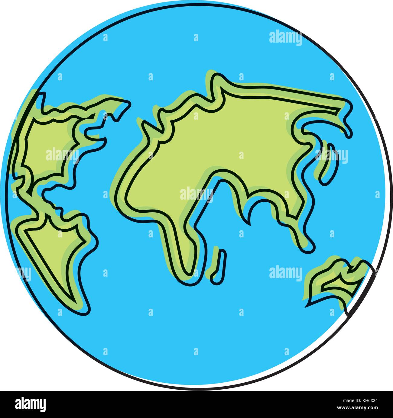 Planet of continent earth and world theme Isolated design Vector ...