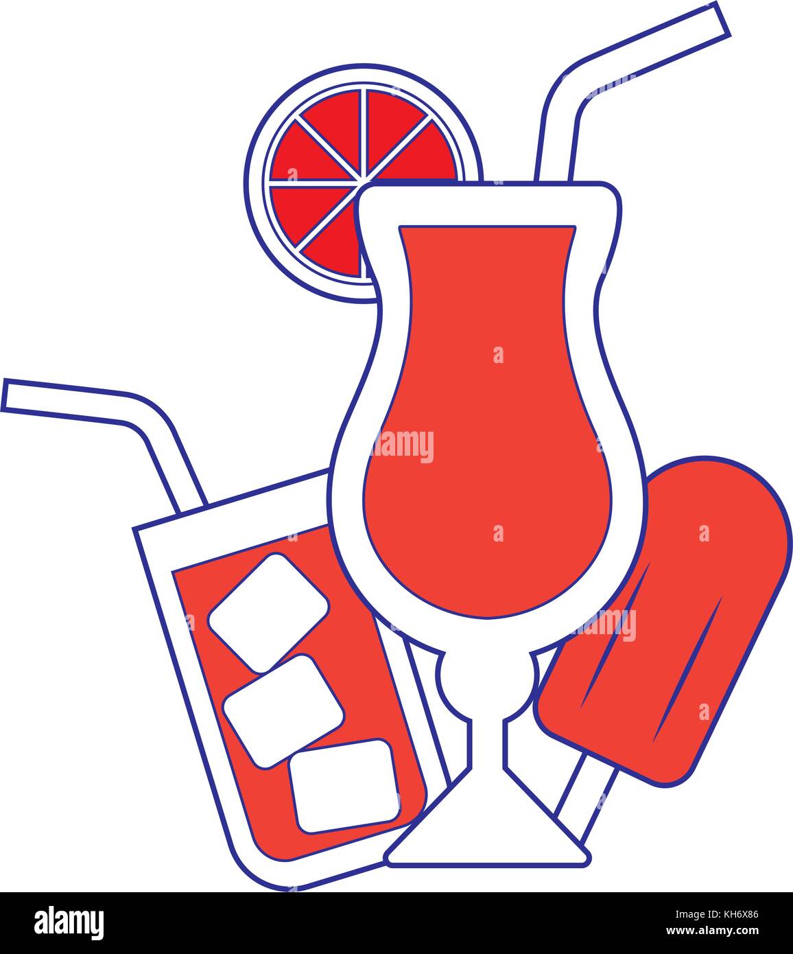 Cocktail of alcohol drink and bar theme Isolated design Vector ...