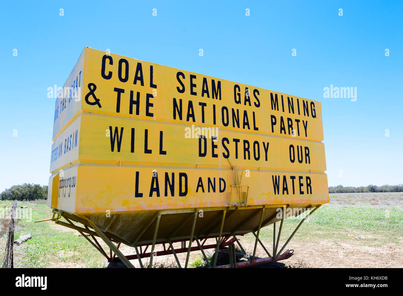 Protest sign against Coal Seam Gas Mining (CSG), near Walgett, New ...