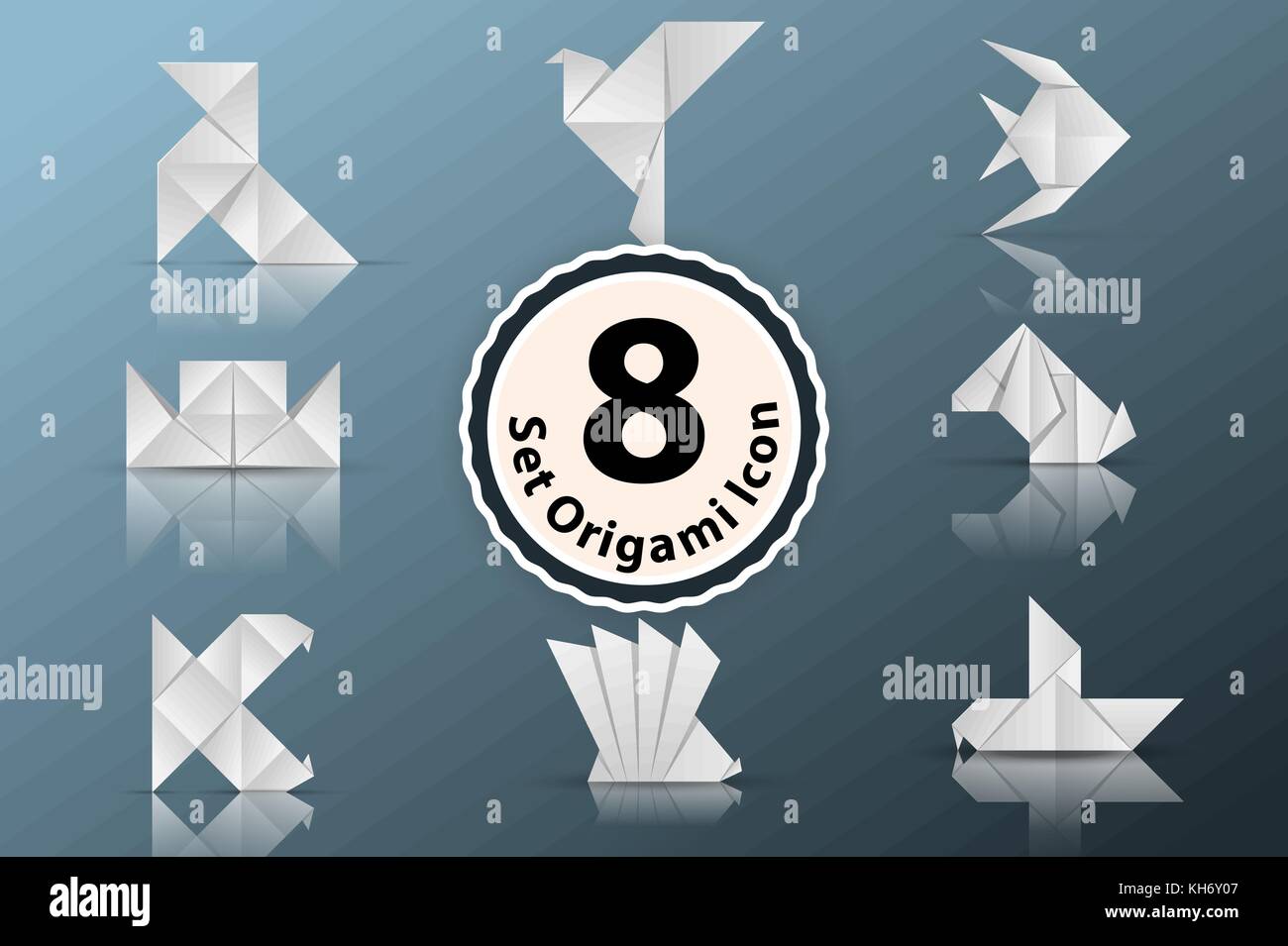 set paper origami icon Stock Vector Image & Art - Alamy