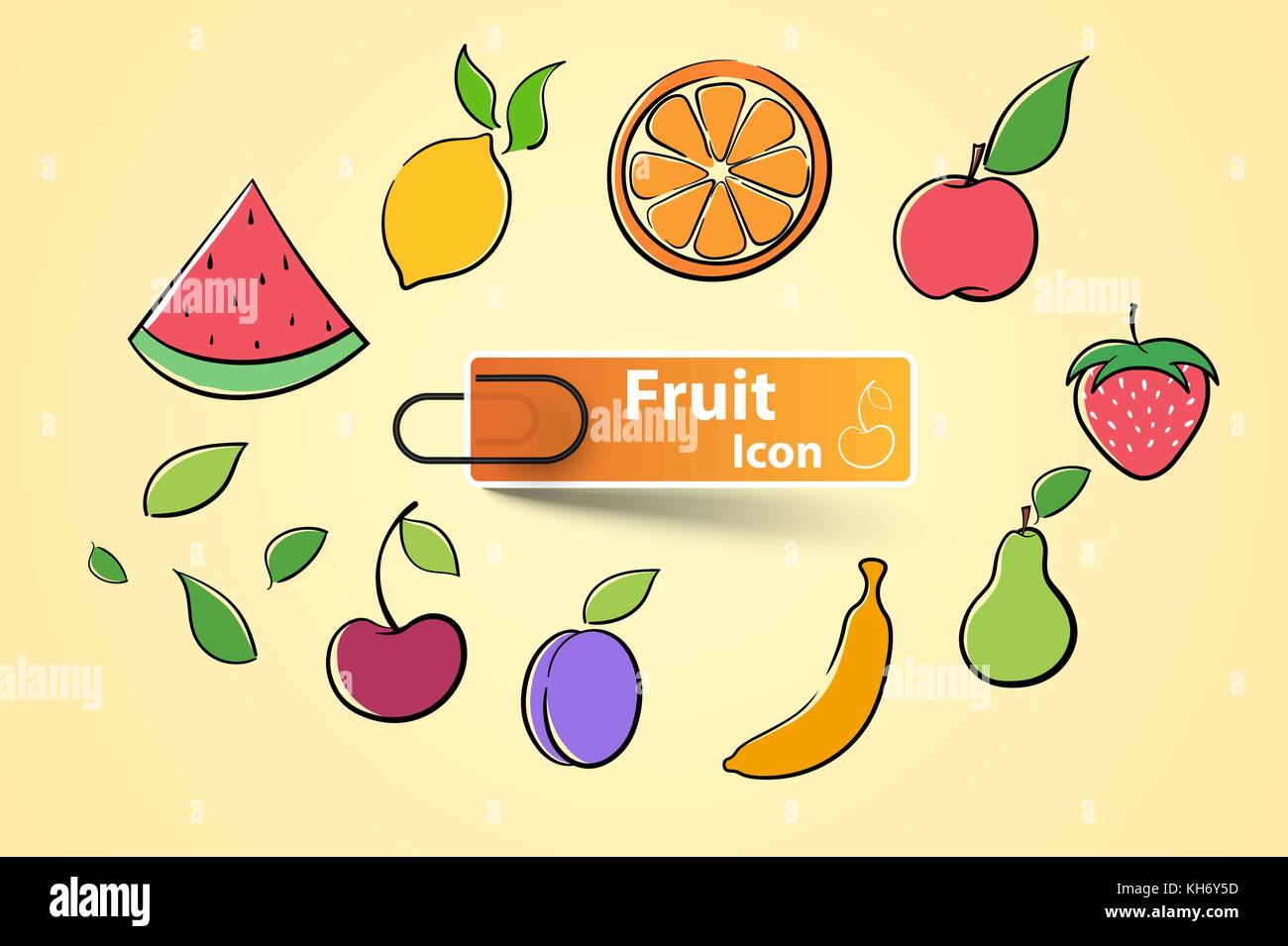 Set color fruit icon Stock Vector Image & Art - Alamy