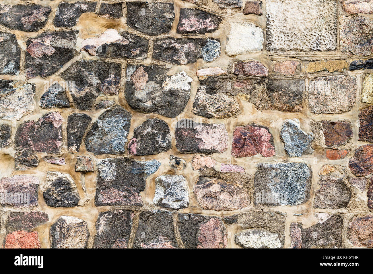 texture of cobble stone wall in Berlin city (wall of St. Mary's Church ...