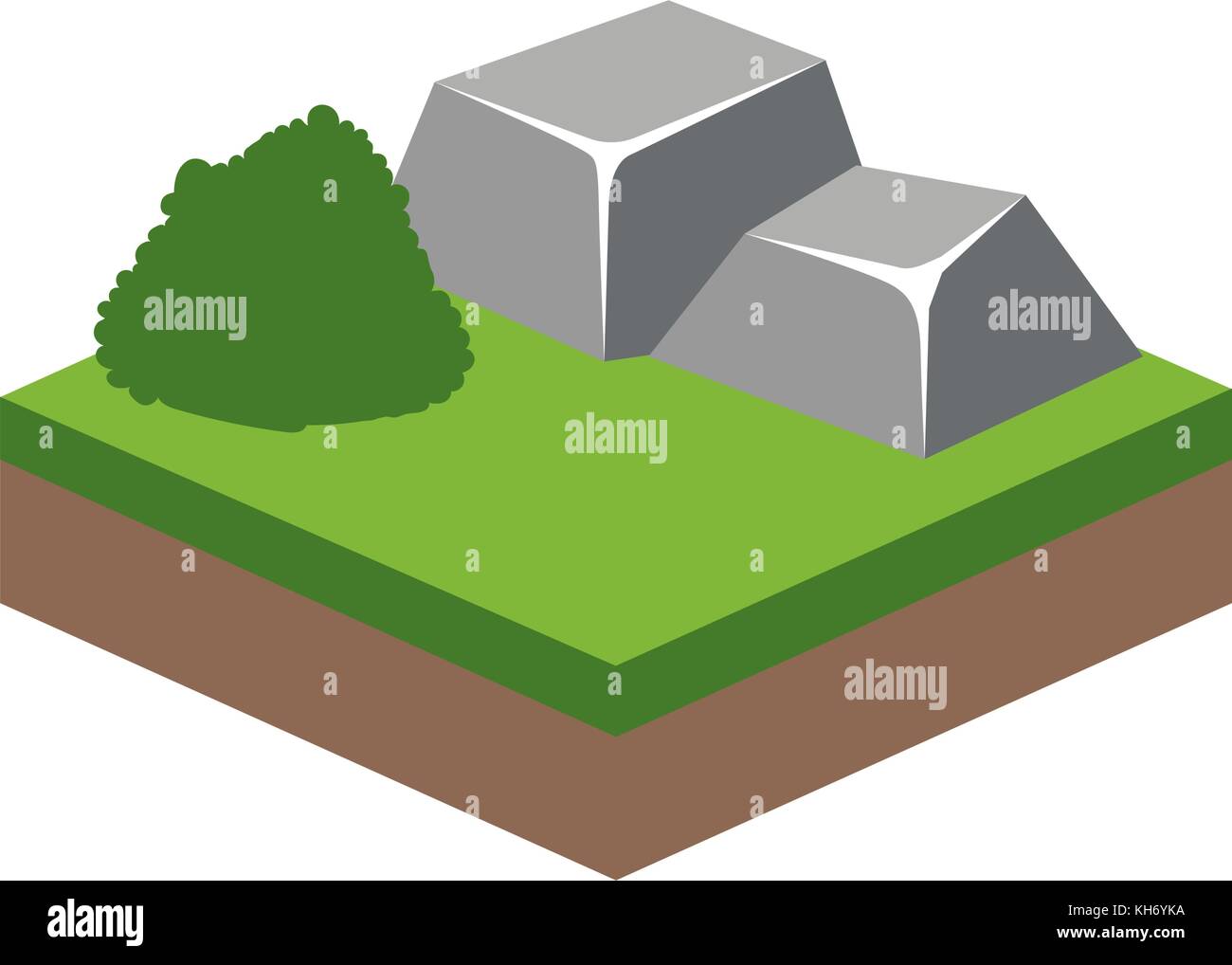 Isometric bush and stone design Stock Vector Image & Art - Alamy
