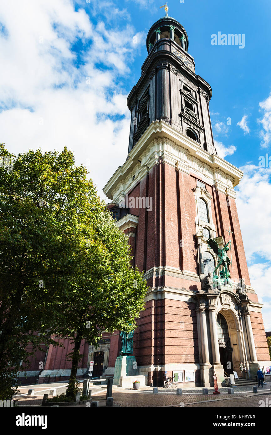 Travel to Germany - tower of St Michael's Church (Hauptkirche Sankt ...