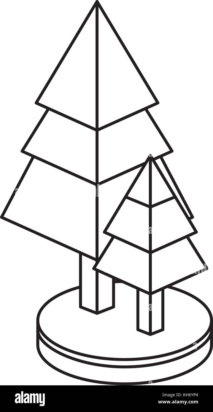 Isometric pine tree design Stock Vector Image & Art - Alamy
