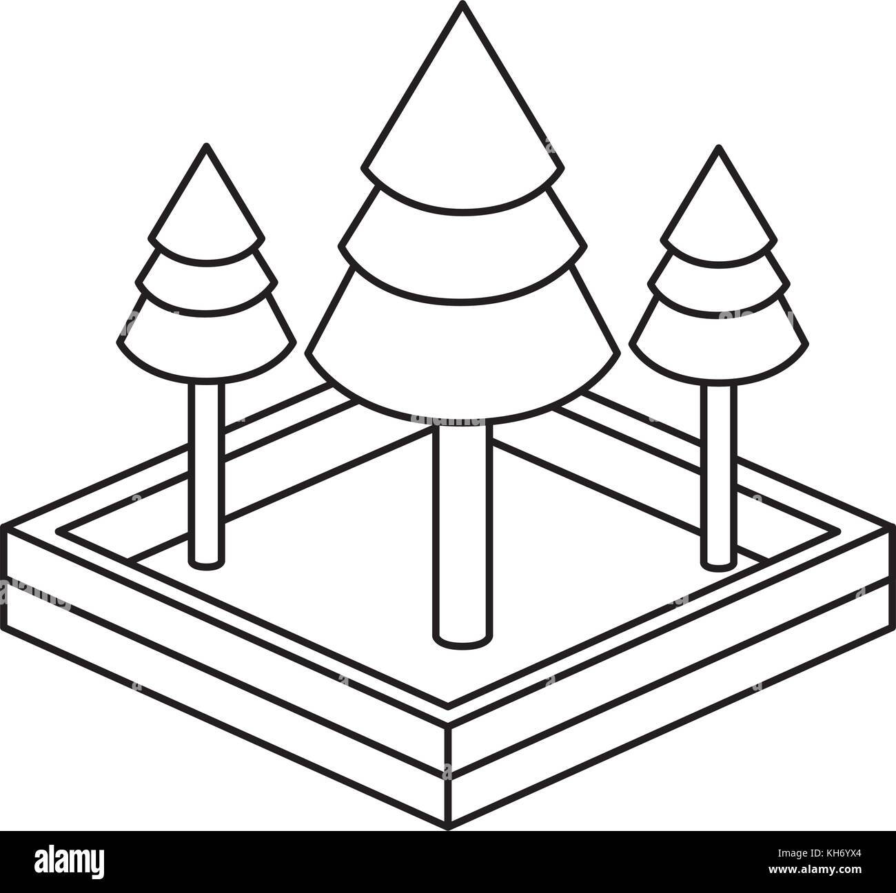 Isometric pine tree design Stock Vector Image & Art - Alamy
