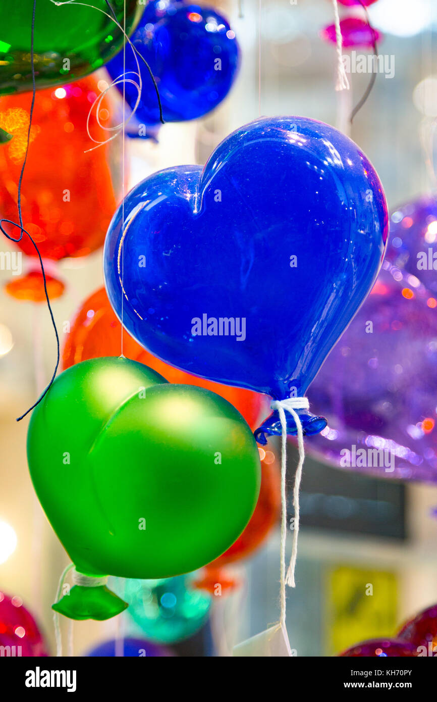 Colorful balloons made of Venetian Murano Glass Stock Photo - Alamy