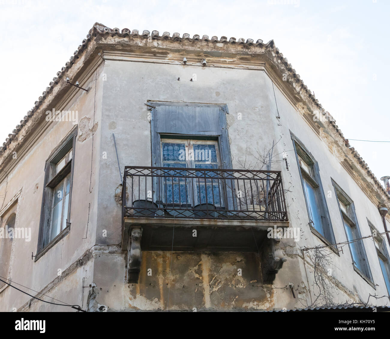 Balcony on an old building in Athens, Greece Stock Photo - Alamy