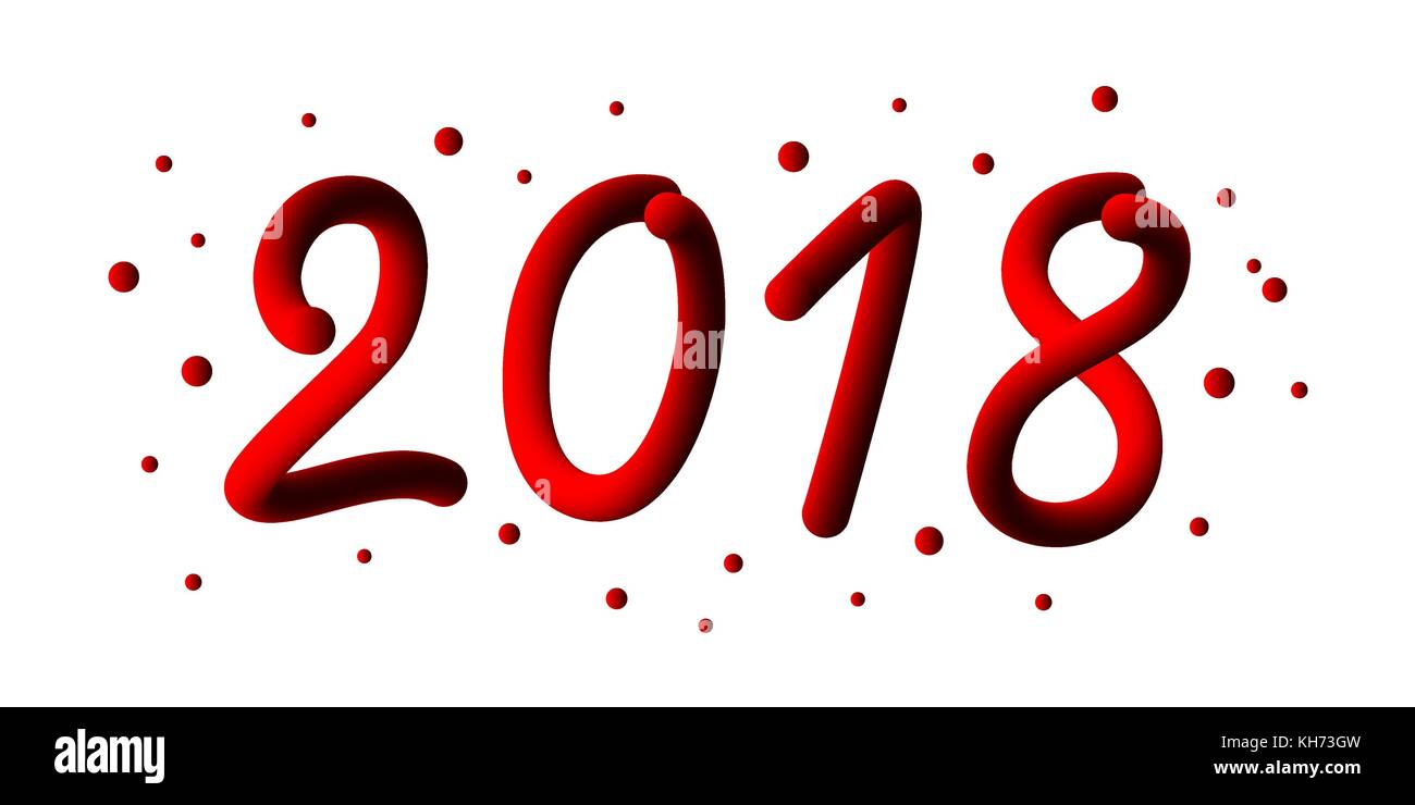 Happy new 2018 year. 3d gradient 2018 number and cool wave with ...