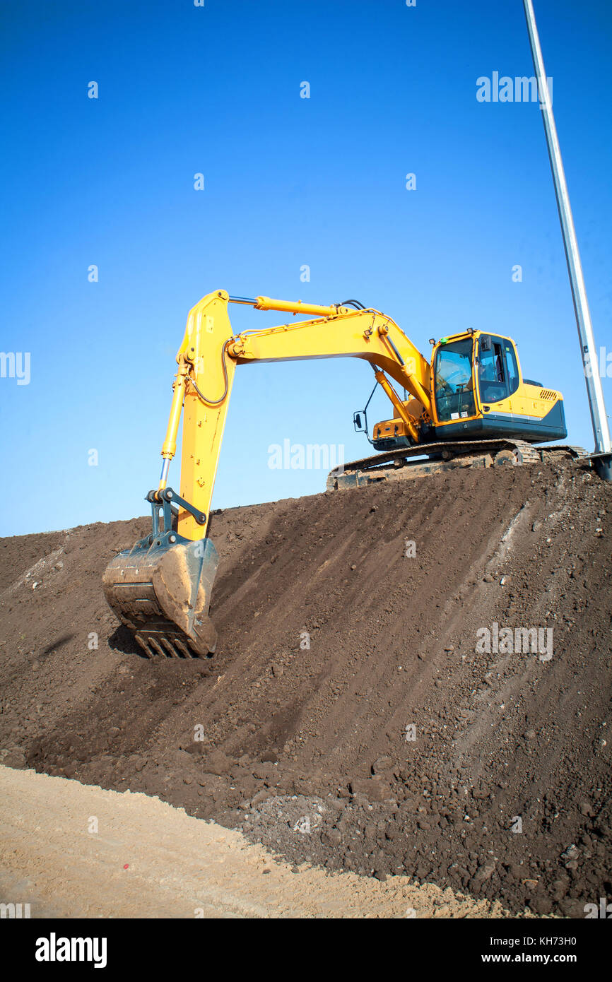 Close-up of a construction site excavator Stock Photo - Alamy