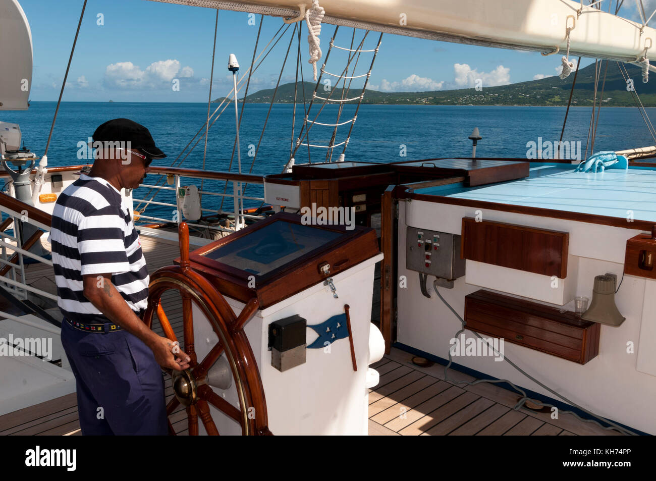 Star Clipper sailing cruise ship, Nevis, Caribbean Stock Photo - Alamy