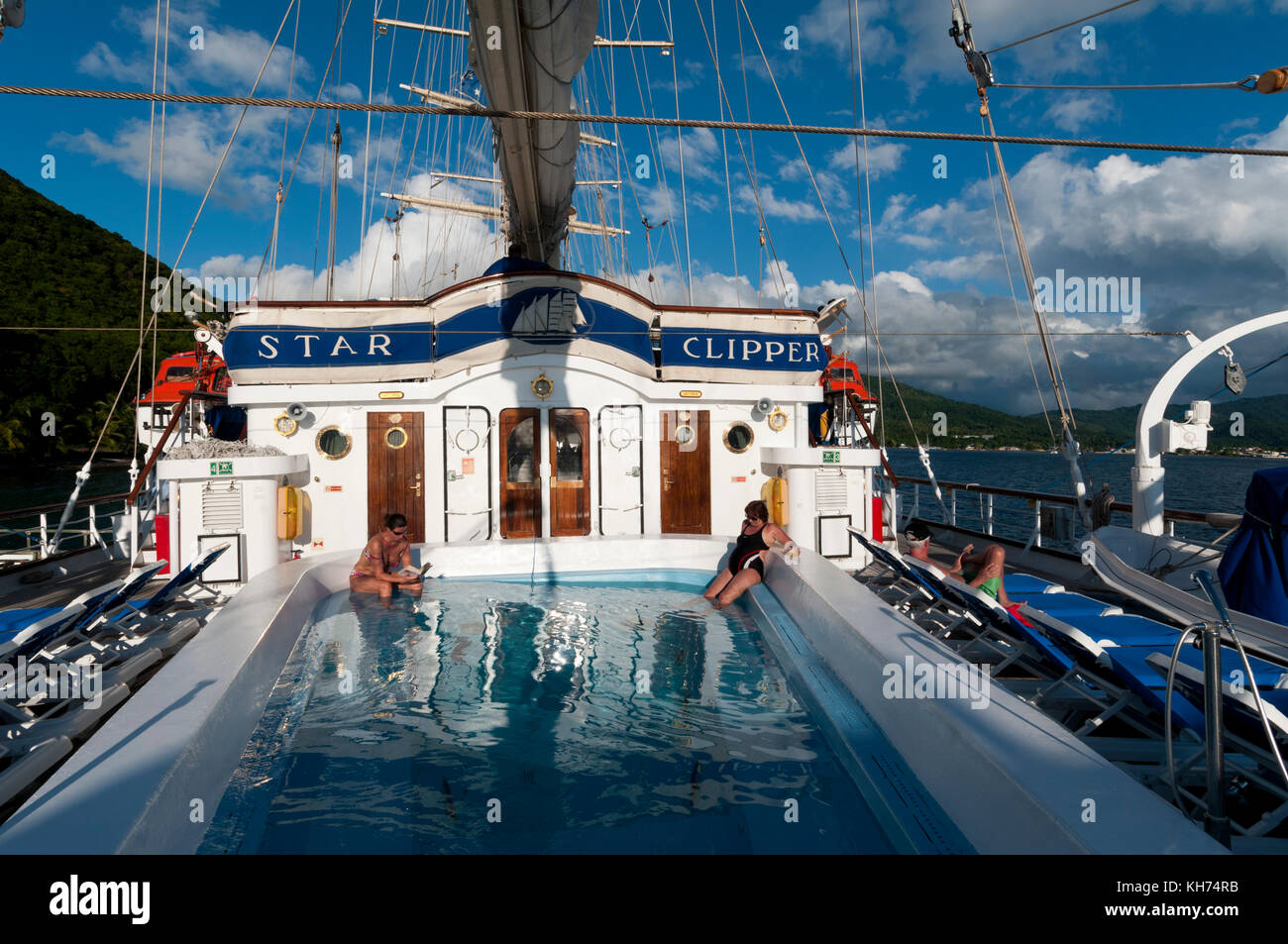 Star Clipper sailing cruise ship, Dominica, Caribbean Stock Photo - Alamy