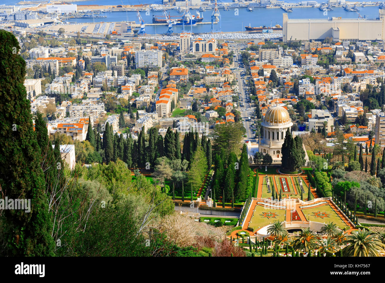 Haifa, Israel-March 13, 2017: Street view of the Mediterranean Port of ...