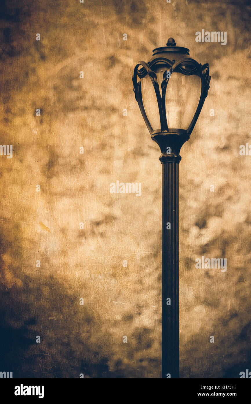 Antique style lamp post with vintage texture Stock Photo - Alamy