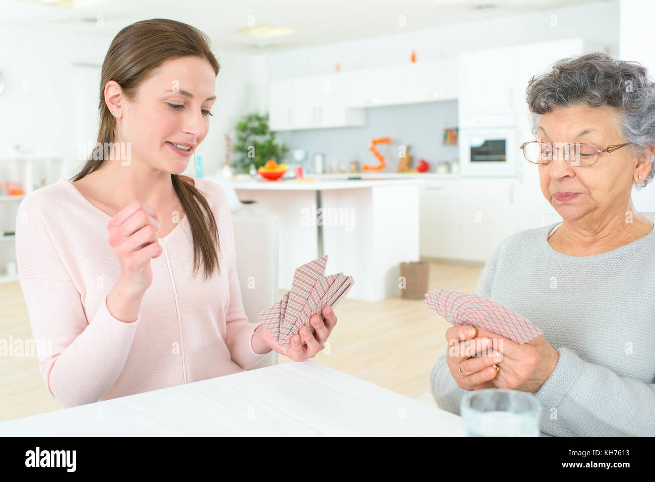 playing cards with grandma Stock Photo - Alamy