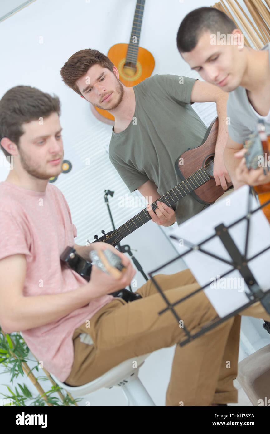 music band performing in a recording studio Stock Photo - Alamy