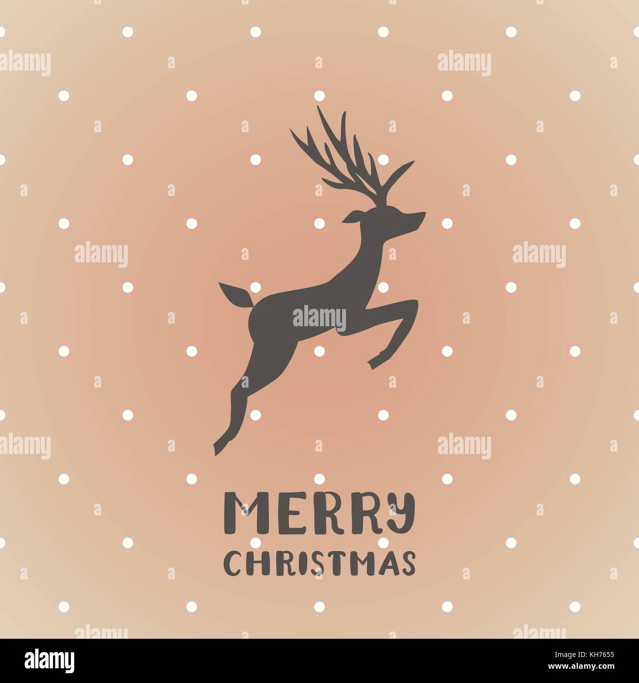 Christmas card with running deer Stock Vector Image & Art - Alamy
