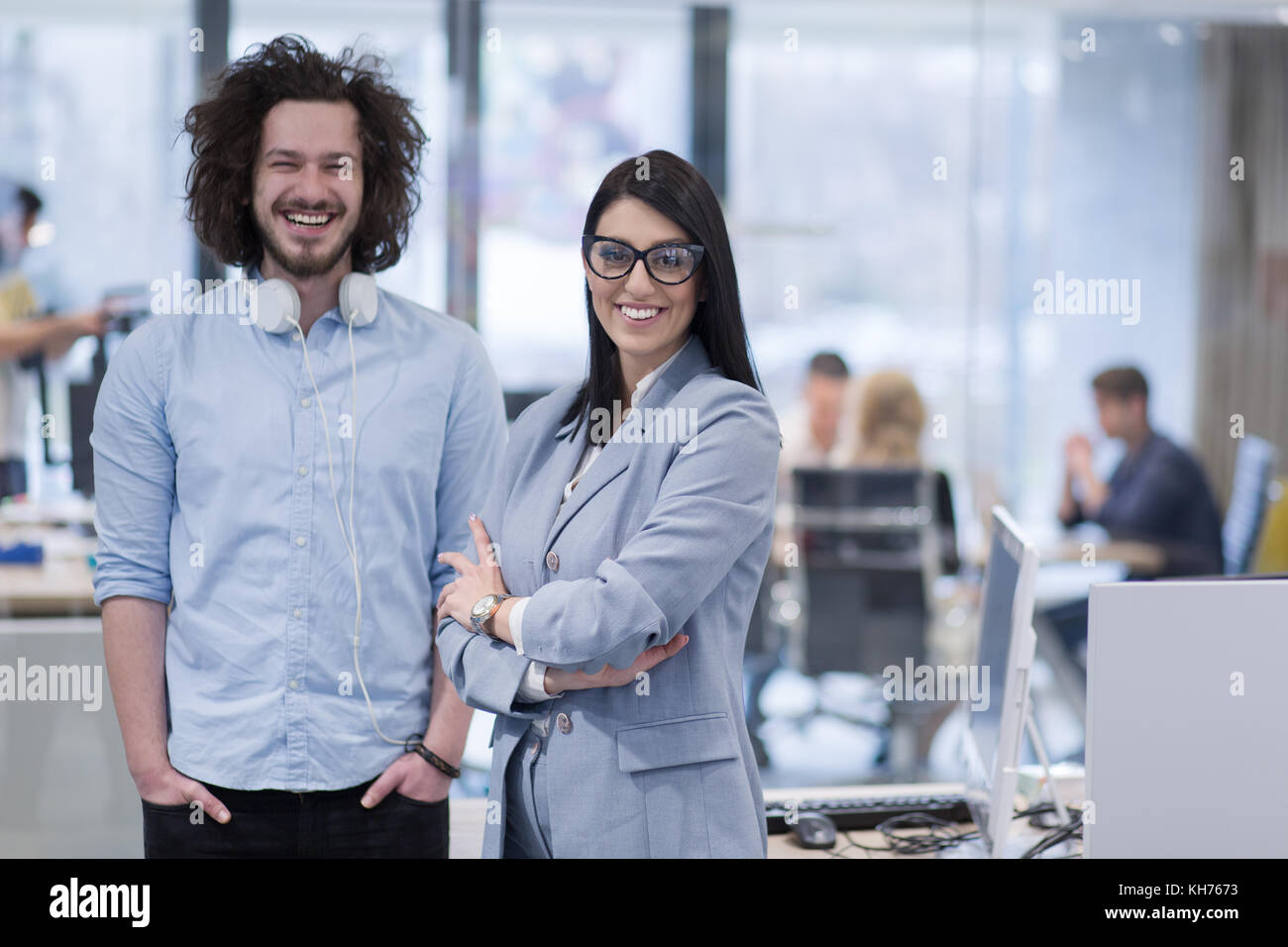 Portrait Of Successful Business people Entrepreneur At Busy startup ...