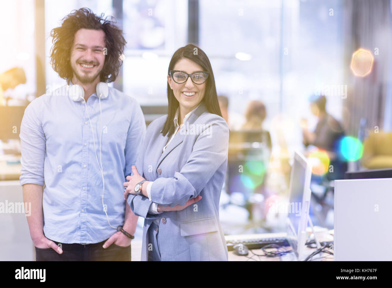 Portrait Of Successful Business people Entrepreneur At Busy startup ...
