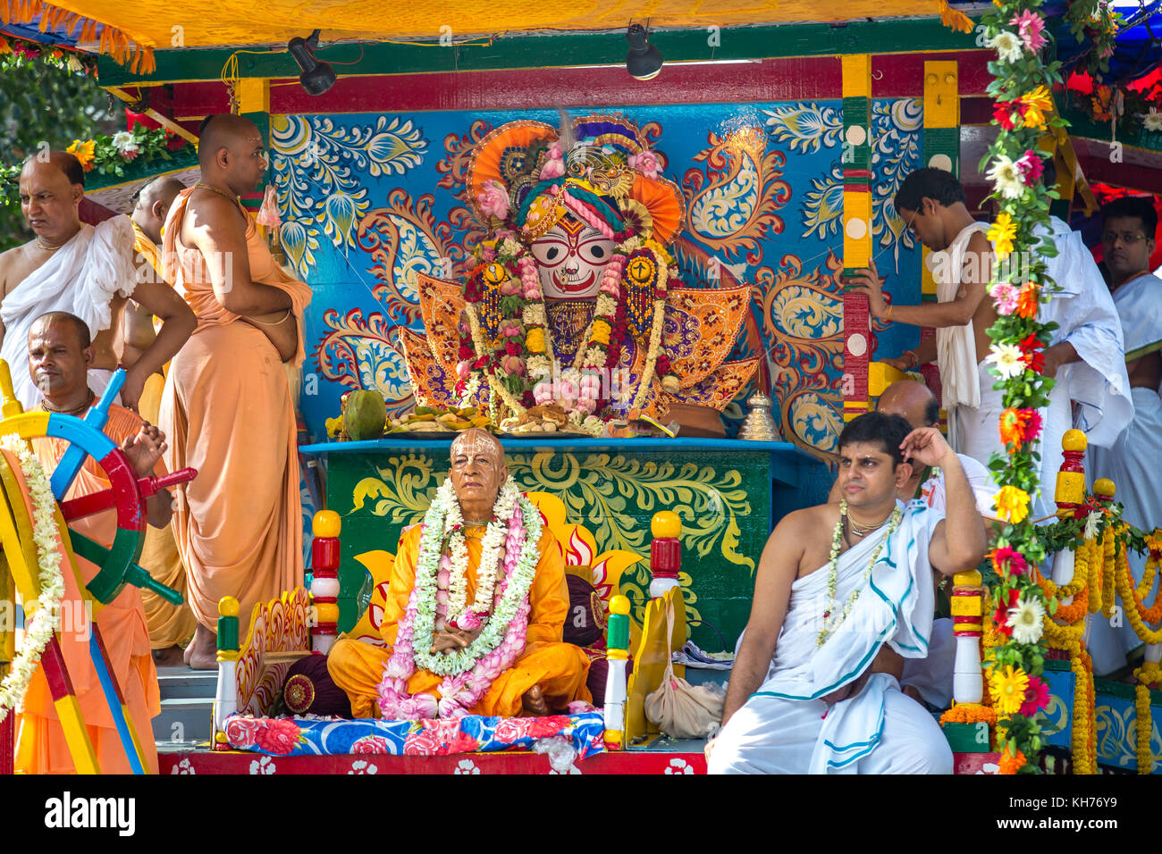Iskcon ratha yatra festival ceremony procession on the city roads of ...