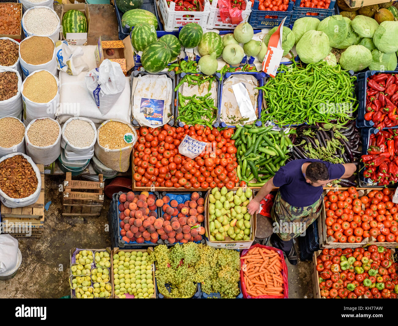 Top view of popular Melike Hatun Bazaar or kadinlar pazari(Women Bazaar ...