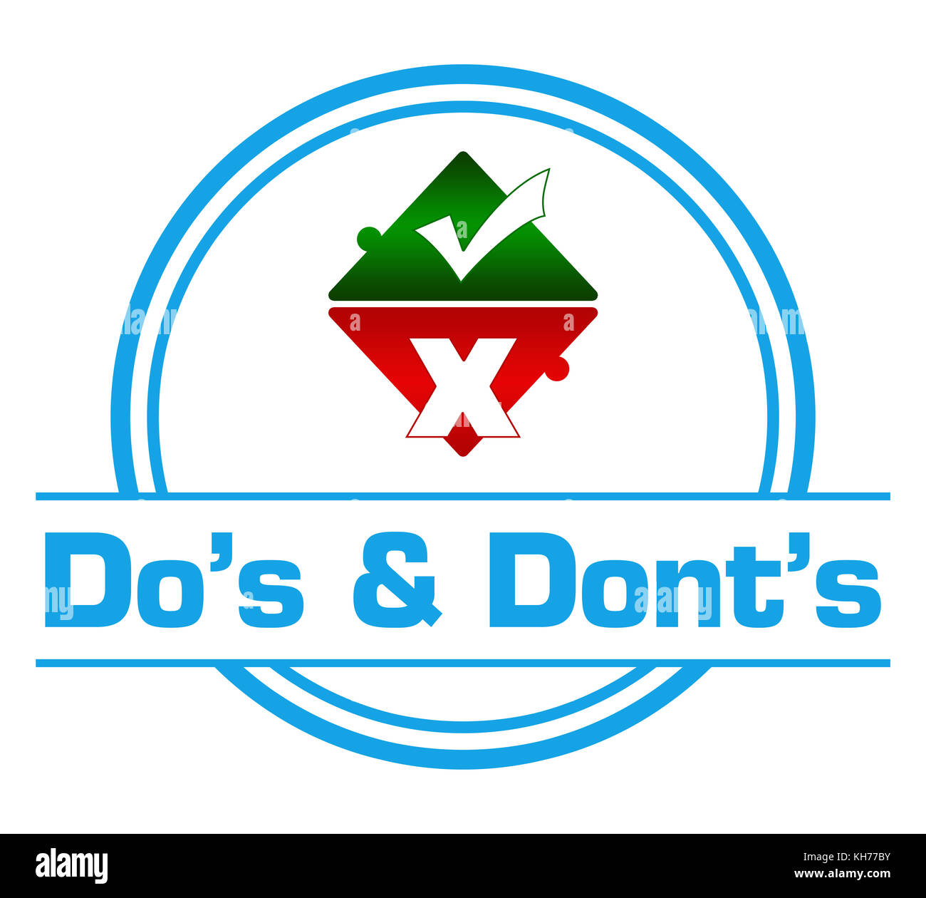 Dos And Donts Blue Circular Badge Style Stock Photo - Alamy