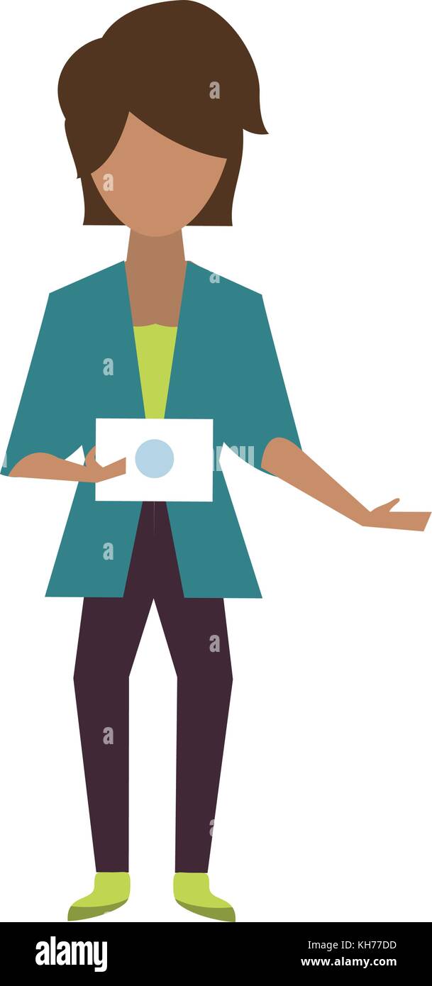 Woman with tablet Stock Vector Image & Art - Alamy