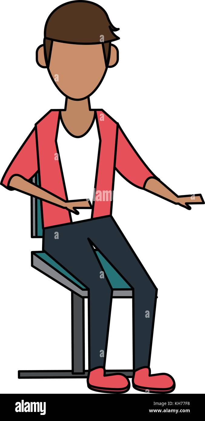 Handsome one man sitting Stock Vector Images - Alamy