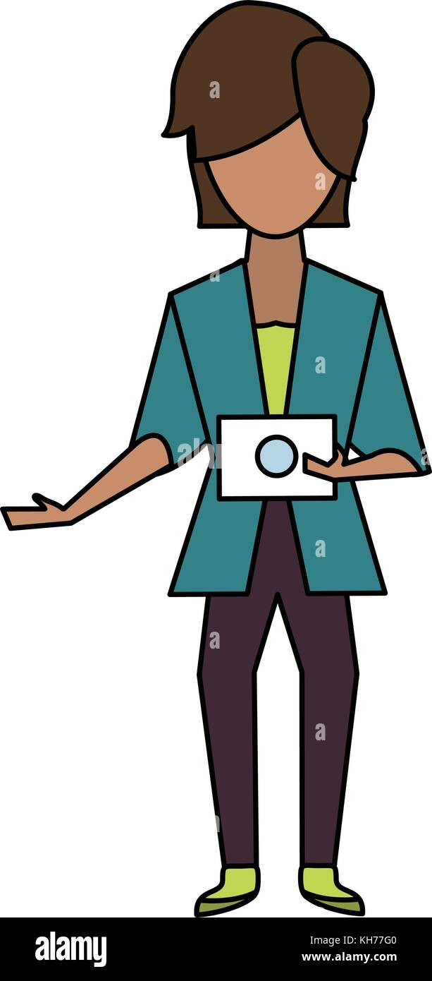 Woman with tablet Stock Vector Image & Art - Alamy