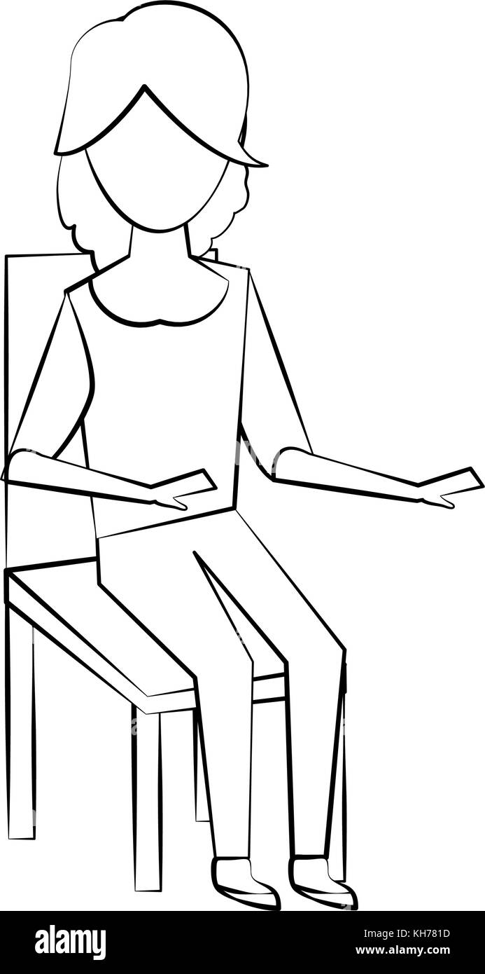Young woman sitting on chair Stock Vector Image & Art - Alamy