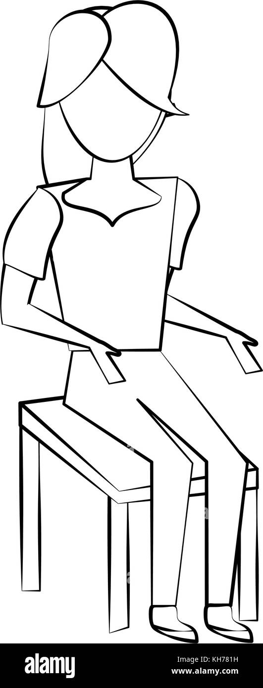 Young woman sitting on chair Stock Vector Image & Art - Alamy