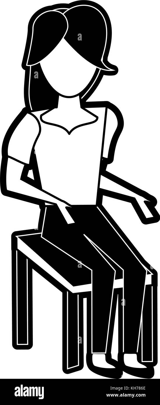 Positive smiling person sitting Black and White Stock Photos & Images ...