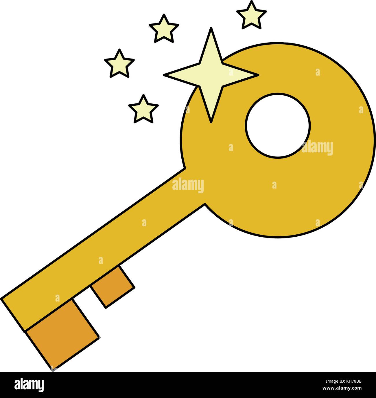 Cartoon old key Cut Out Stock Images & Pictures - Alamy