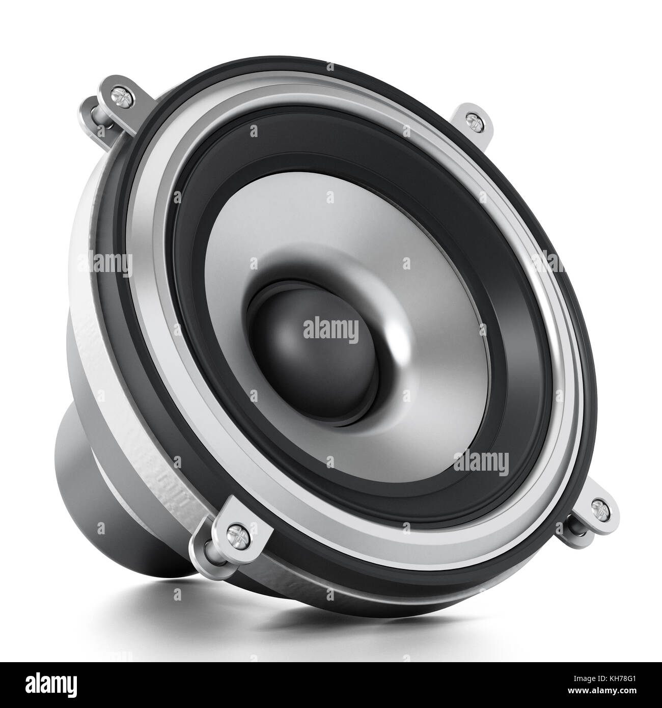 Generic audio speaker isolated on white background. 3D illustration ...