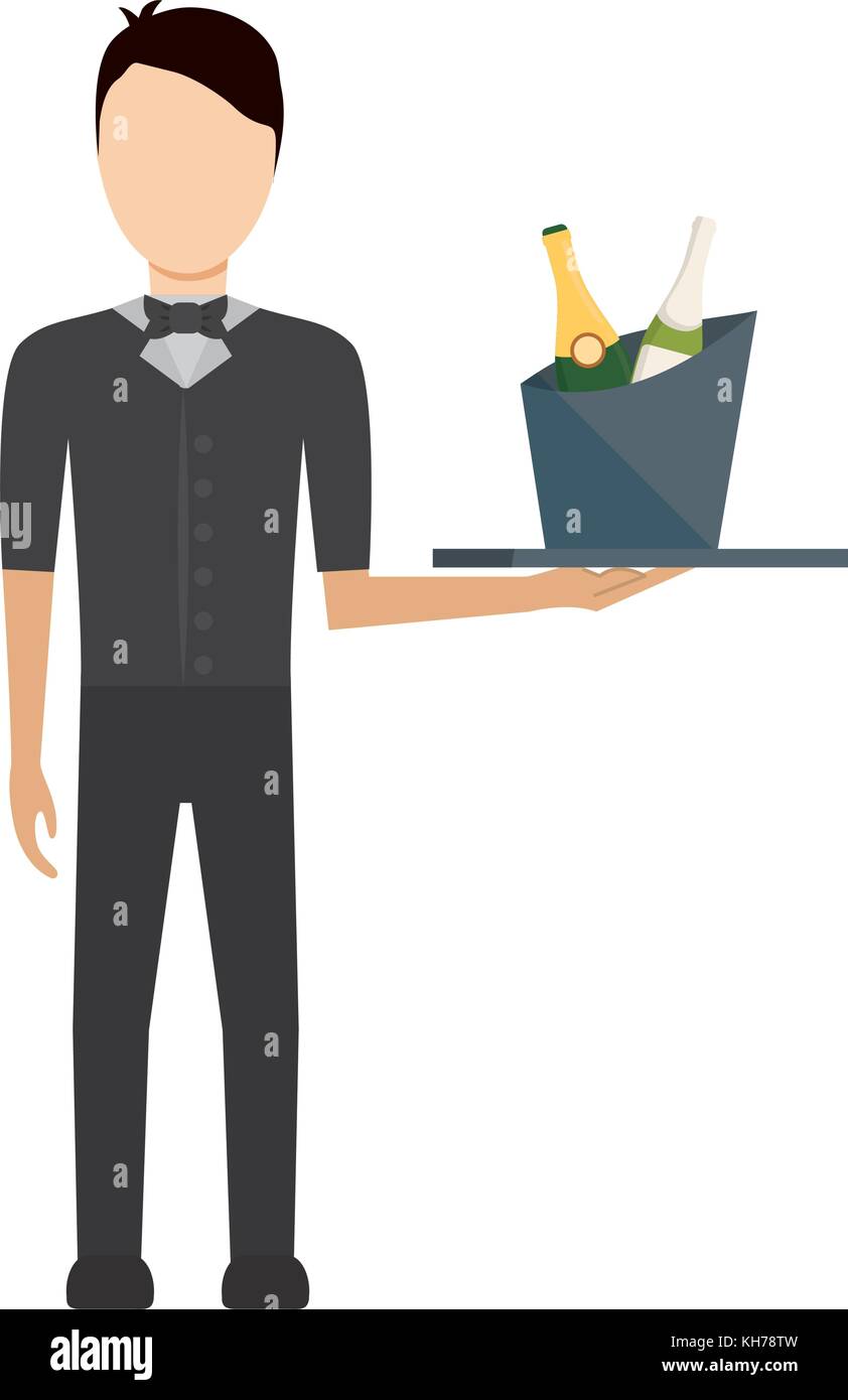 waiter man vector illustration Stock Vector Image & Art - Alamy